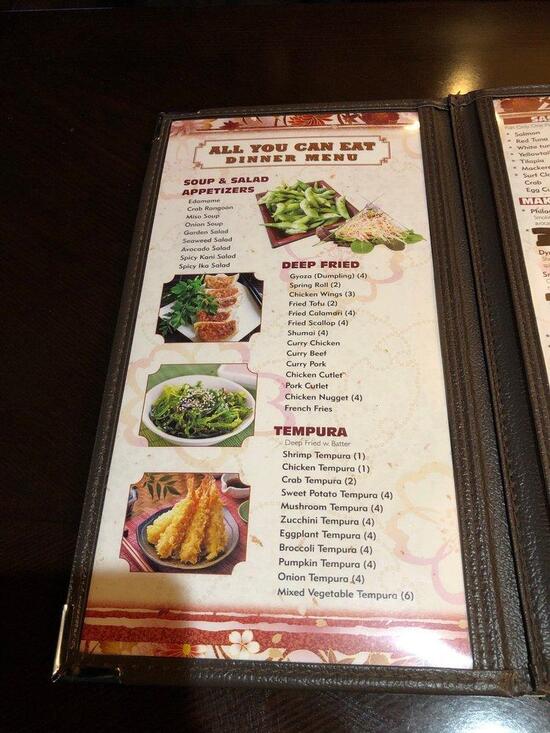 Menu at Takara Sushi restaurant, Plymouth, Vicksburg Ln N #100