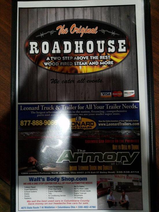The Original Roadhouse in East Palestine - Restaurant menu and reviews
