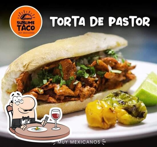 Menu at Sublime Taco restaurant, Merida