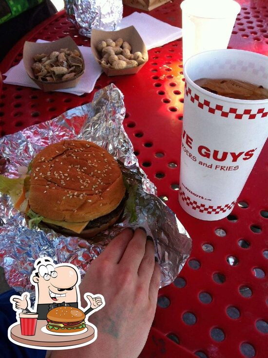 Menu at Five Guys fast food, Memphis, Union Ave