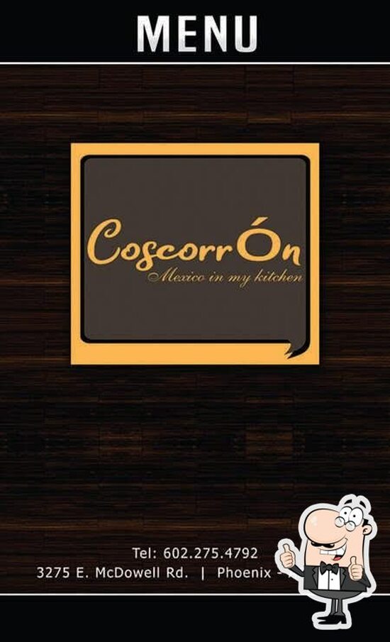 Menu at Coscorron Mexico in My Kitchen restaurant, Phoenix