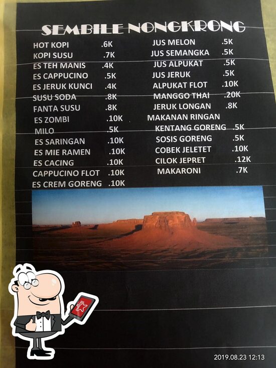 Menu at SEMBILE NONGKRONG cafe, Sungai Liat