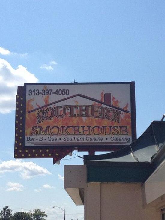 Menu at Southern Smokehouse restaurant, Detroit