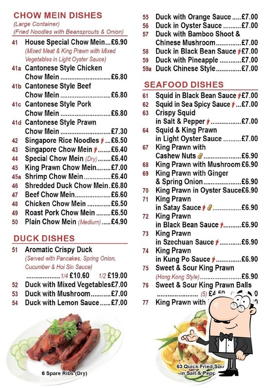 Menu at Wonder Food restaurant, Dereham