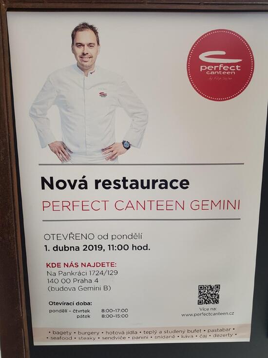 Menu at Perfect Canteen Gemini restaurant, Prague