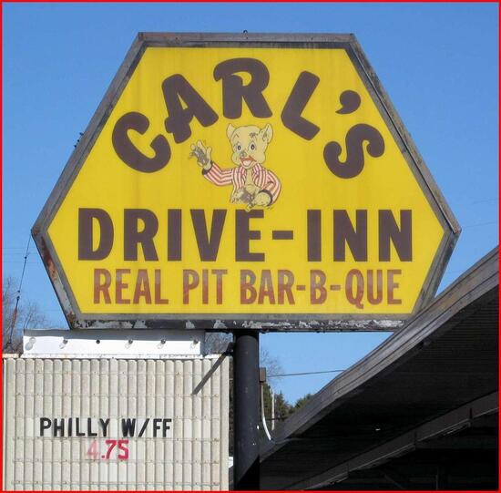 Menu at Carl's Drive In restaurant, Loudon, E Lee Hwy