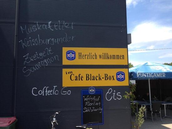 Menu at Cafe Black Box, Graz