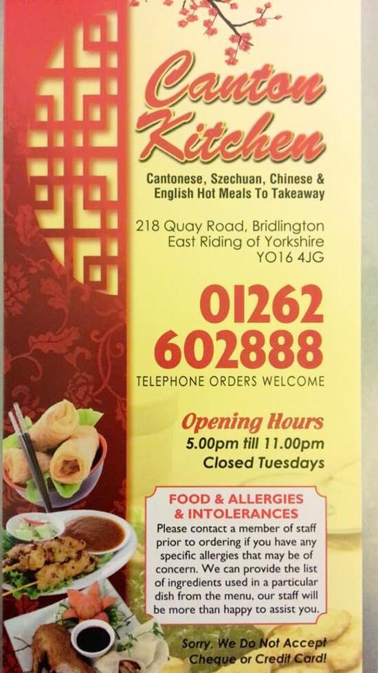Menu at Canton Kitchen fast food, Bridlington