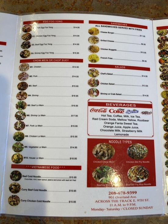 Menu at China First restaurant, Burley, 901 Overland Ave