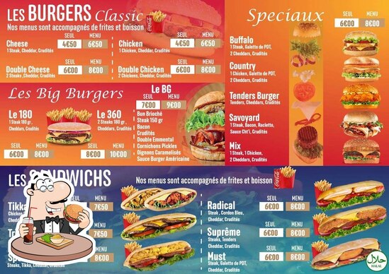 Menu au TAKOS LAND restaurant, Calais