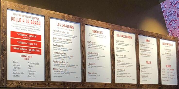 Menu at Viva Chicken, Cary