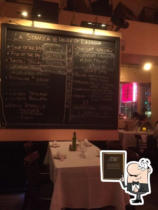 Menu at La Stanza restaurant, West New York, 334B Lexington Ave