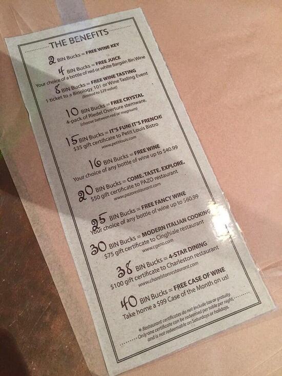 Menu at Bin 201 Wine + Spirits, Annapolis
