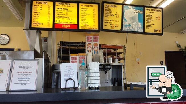 Menu at Ben's Burgers restaurant, Livermore