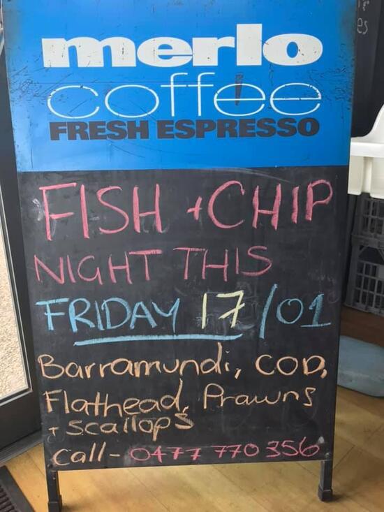 Menu at Beck's Coffee House, Pittsworth