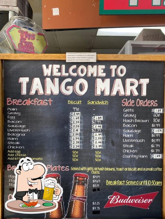 Menu at Tango Mart, McConnells