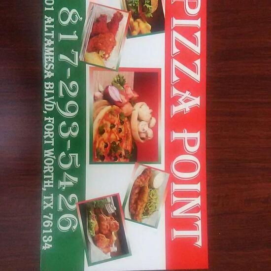 Menu at Pizza Point pizzeria, Fort Worth