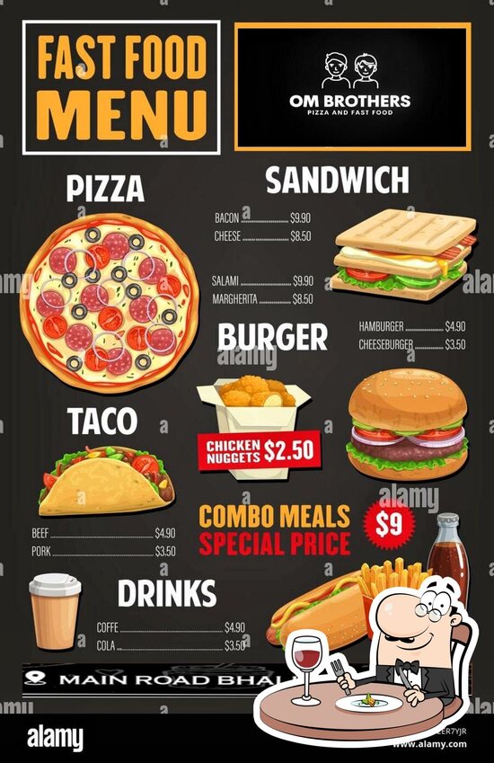 Menu at OM BROTHERS pizza and fast food, India