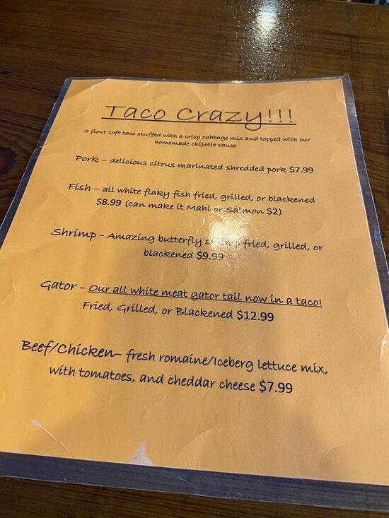 Menu at Gator Bait Family Sports Grill restaurant, Melrose