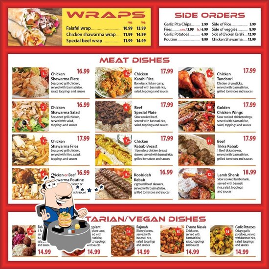 Menu at Ariyana Shawarma & Kebab restaurant, Lindsay