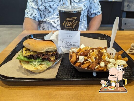 Menu au Holy Burgers restaurant, Trois-Rivières