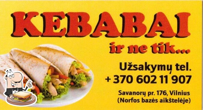 Menu at Kebabai Vilniuje restaurant, Vilnius