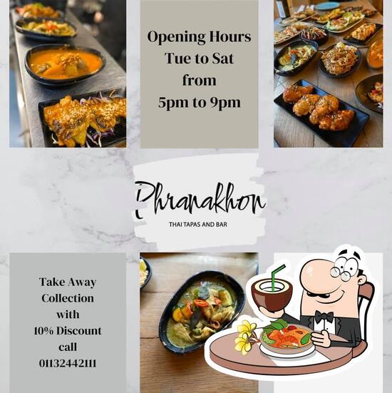 Menu at Phranakhon restaurant, Leeds