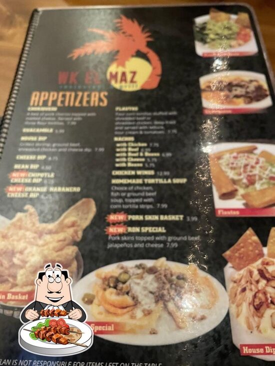 Menu at WK El Maz Mexican Grill & Bar, Bowling Green