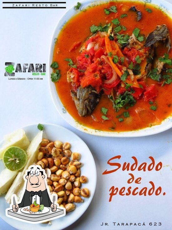 Menu at Zafari Restobar, Cajamarca