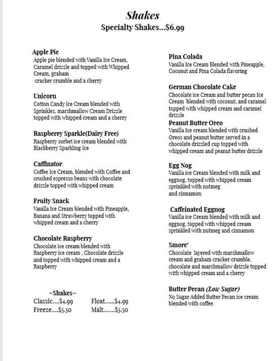 Menu at Shingletown Scoops fast food, Shingletown, CA-44