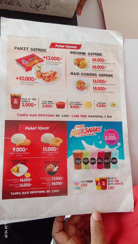 Menu at Ayam Geprek Hara Chicken restaurant, Klaten, Jl. Tentara Pelajar