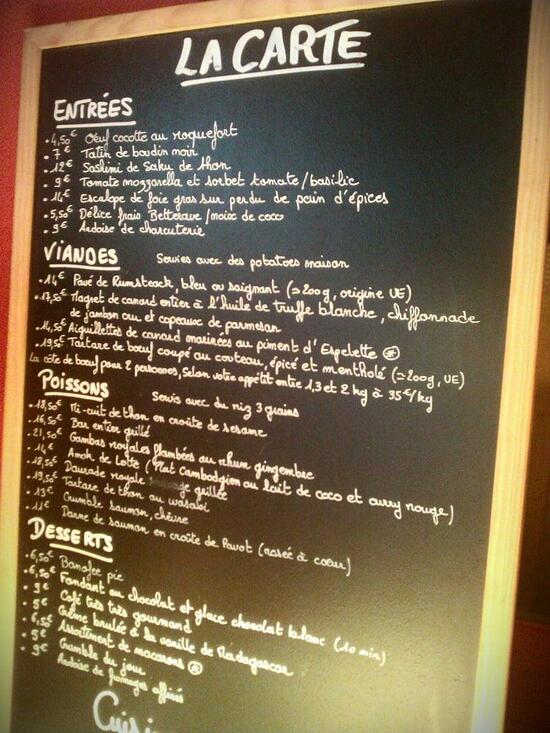 Carta del restaurante Un Petit Goût de..., Quiberon, 22 Rue del Port Maria