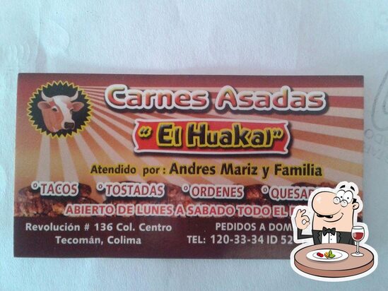 Menu at El Huakal Carnes Asadas restaurant, Mexico