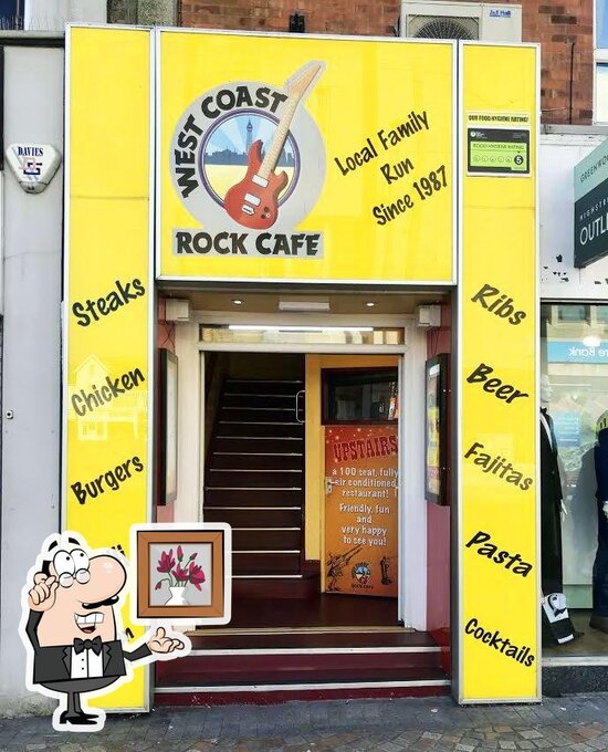 Menu at West Coast Rock Cafe, Blackpool