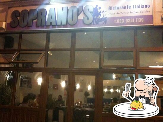 Menu at Sopranos restaurant, Portsmouth