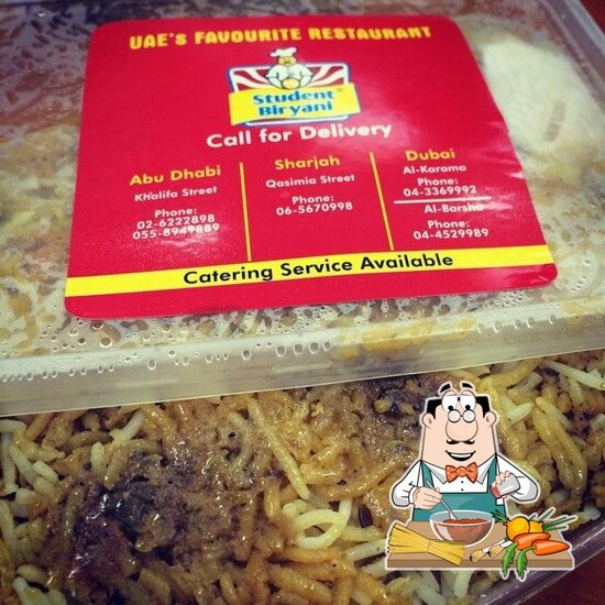 Menu at Student Biryani restaurant, Abu Dhabi, Beside Al Masraf Bank