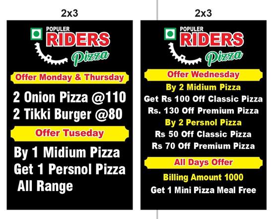 Menu at Riders Pizza & Restaurant Shamli, Shamli