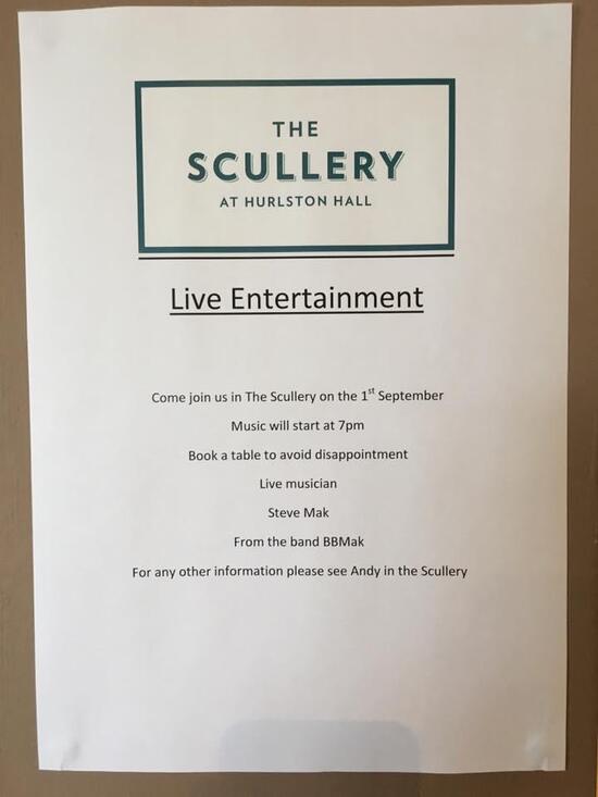 Menu at The Scullery restaurant, Scarisbrick