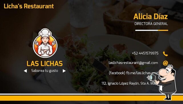 Menu at Las Lichas restaurant, Santa Ana Maya