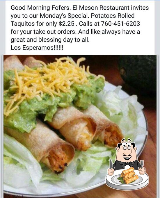 Carta de El Meson Restaurant, Fallbrook