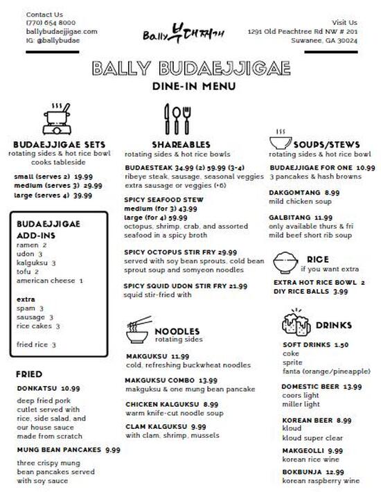 Carta de barbacoa Bally Budaejjigae, Suwanee