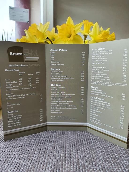 Menu at Brown Or White fast food, Macclesfield