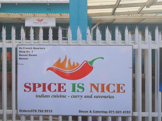 Menu at SPICE IS NICE, Benoni