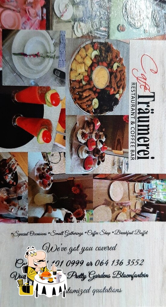 Cafe Träumerei Restaurant & Coffee Bar, Bloemfontein - Restaurant menu ...