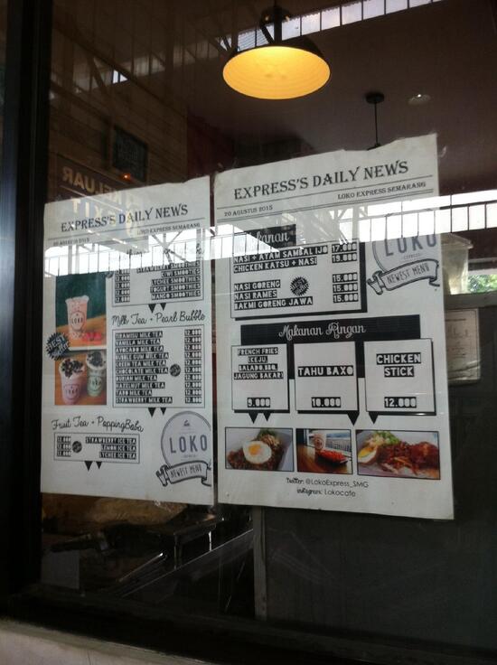 Menu at Loko Express Semarang, Semarang