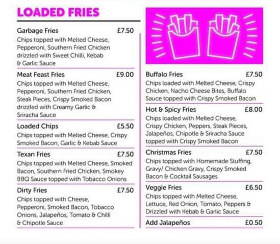 Menu at Molly Malones fast food, Ballymena, 2 Old Crebilly Rd