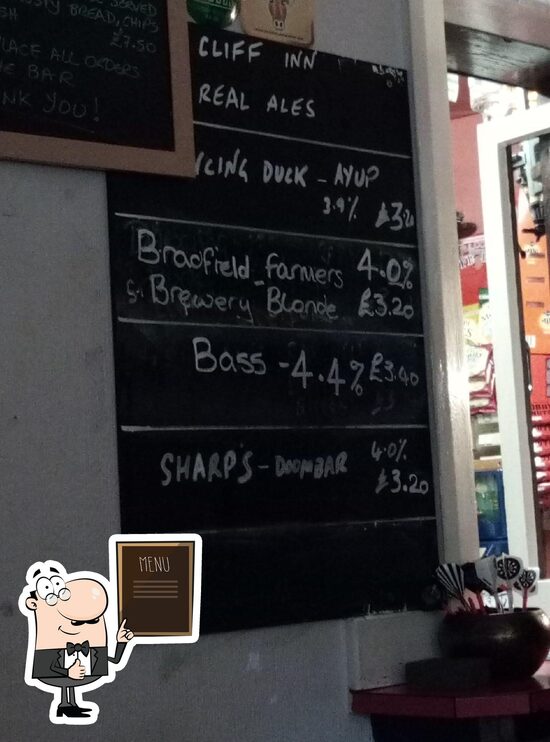 Menu at Cliff Inn pub & bar, Crich