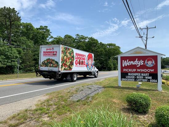 Menu at Wendy's restaurant, Mashpee