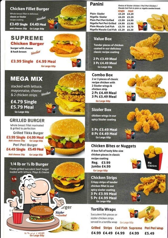 Menu at Big Chicken (hmc approved) restaurant, Birmingham
