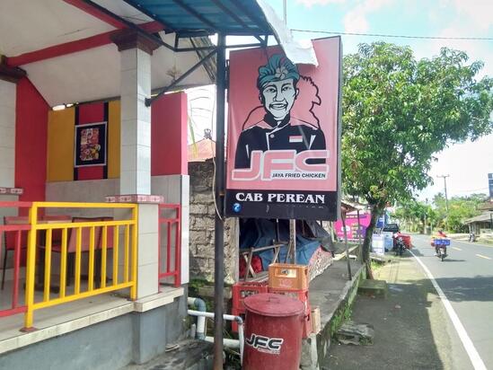 Menu at JFC perean restaurant, Indonesia